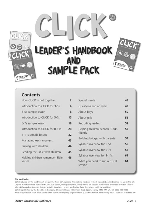 Click Sunday School sample pack - Alison Mitchell | The Good Book Company